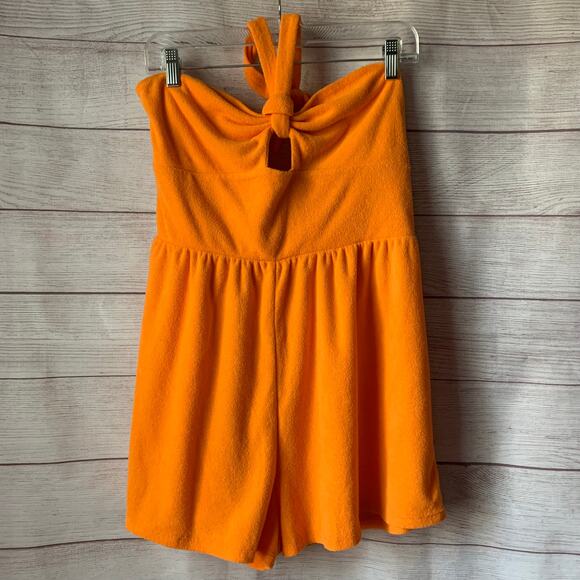 wild fable | Pants & Jumpsuits | Wild Fable Orange Terry Cloth Romper ...